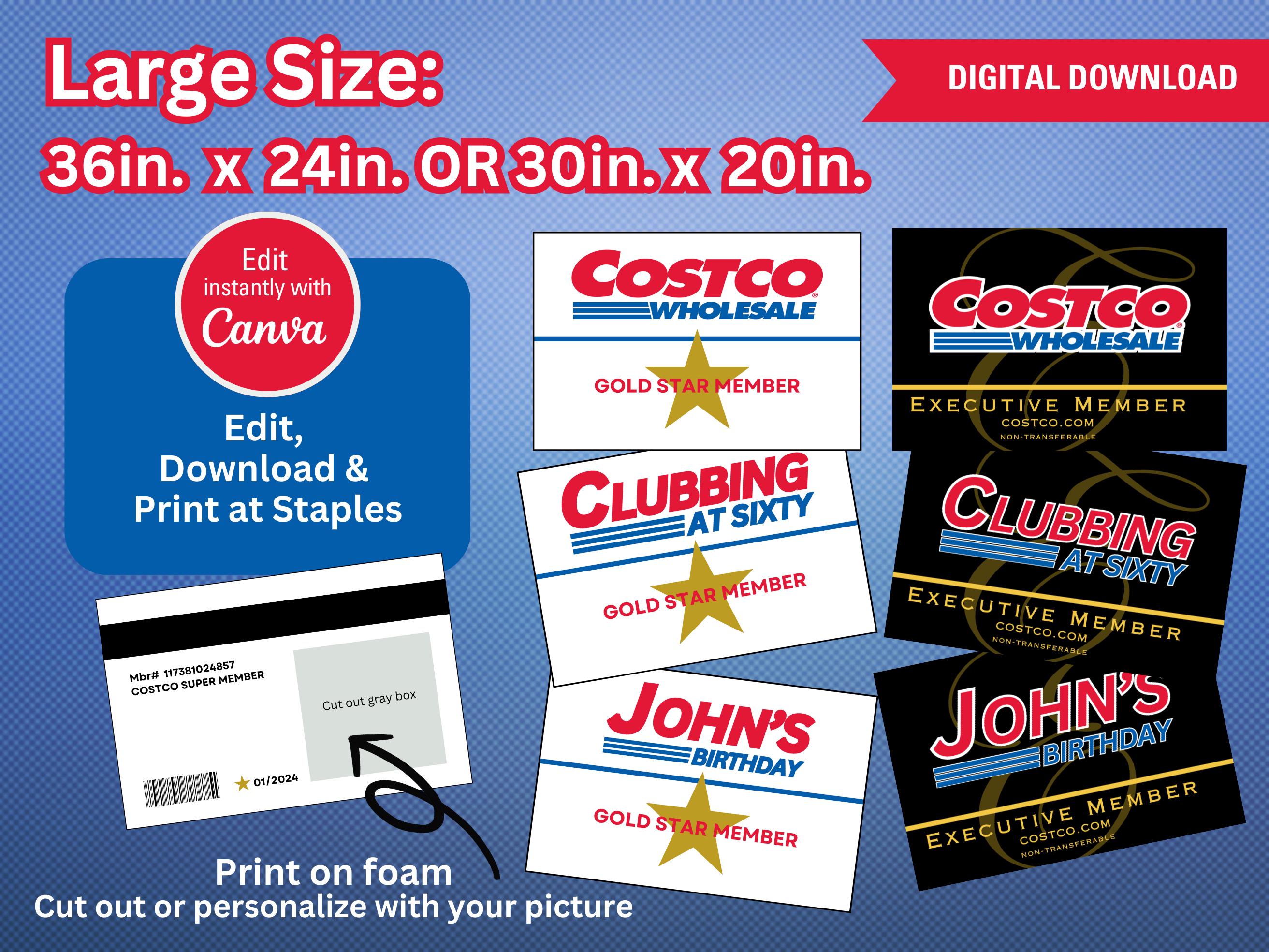 Costco Party Membership Card Template (editable) – Extra Large Photo ...