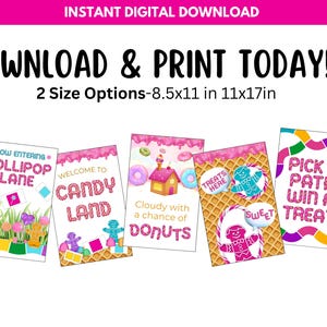 Candy Game Dessert Theme Printable Bundle | Download and Print Today - Etsy