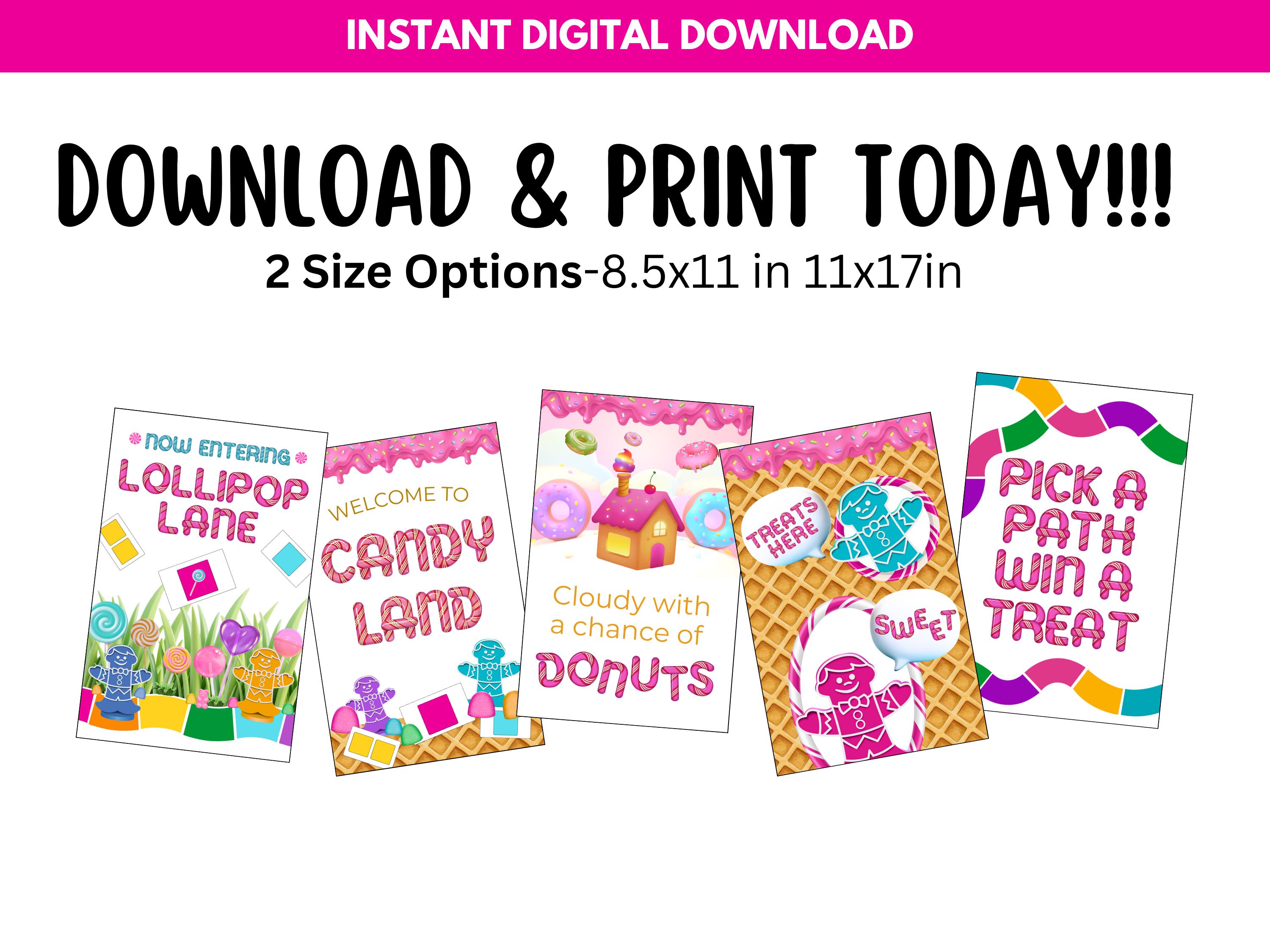 Candy Game Dessert Theme Printable Bundle | Download and Print Today - Etsy