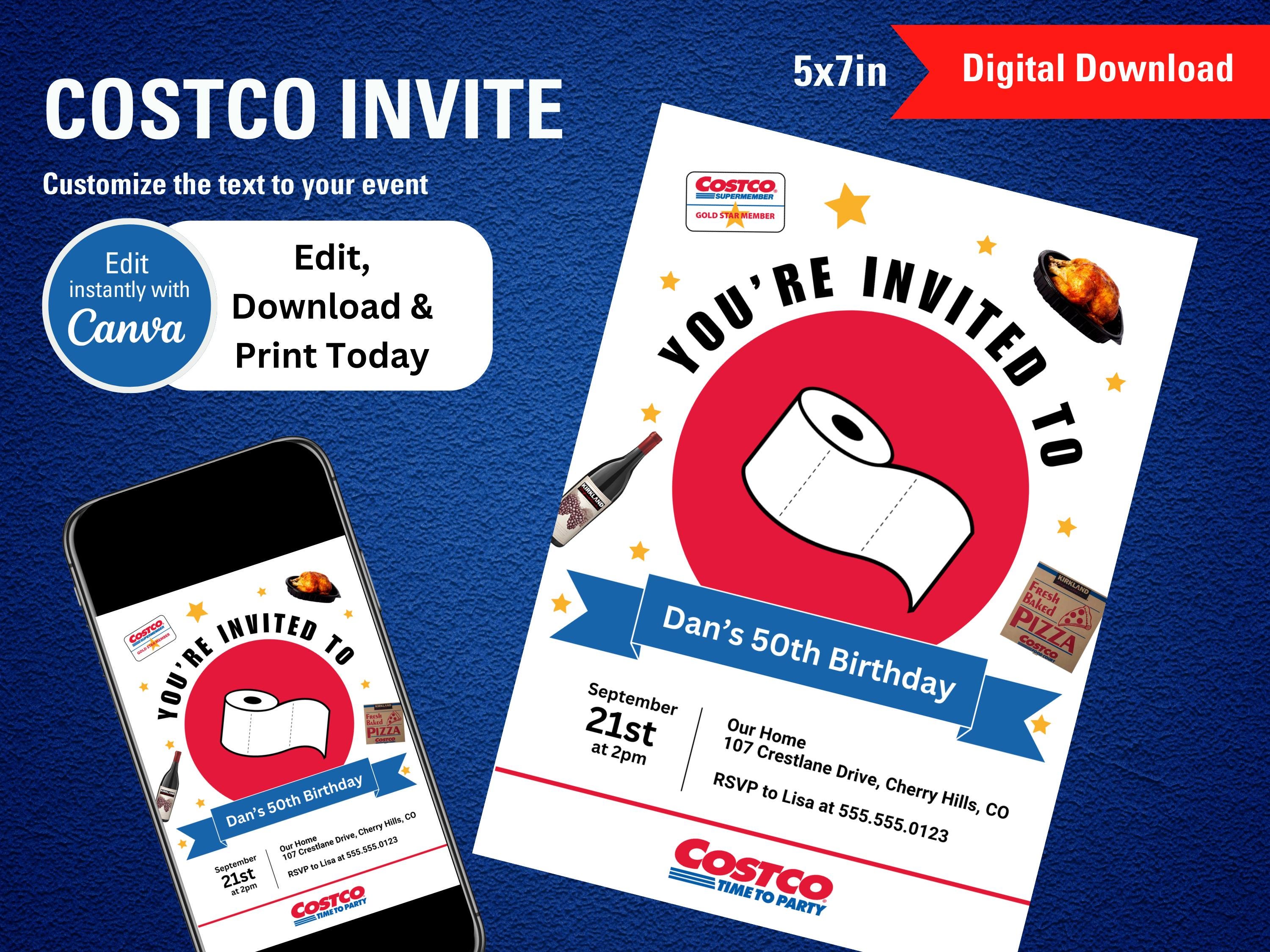 Editable Costco Party Invitation - Etsy