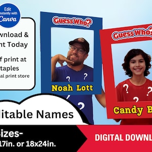 Editable Printable Group Costume | Classic Guess Who Game Theme ...