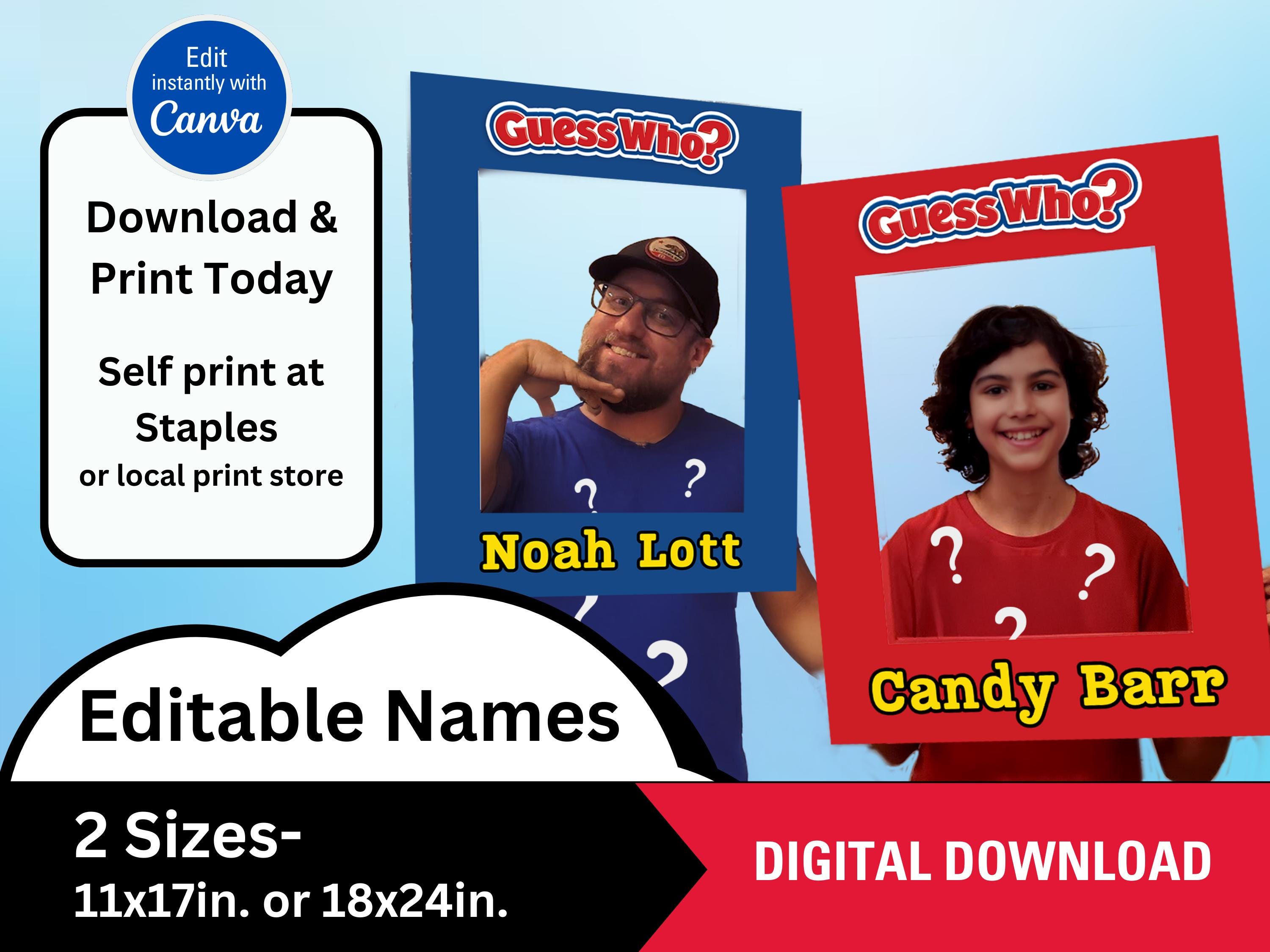 Editable Printable Group Costume | Classic Guess Who Game Theme ...