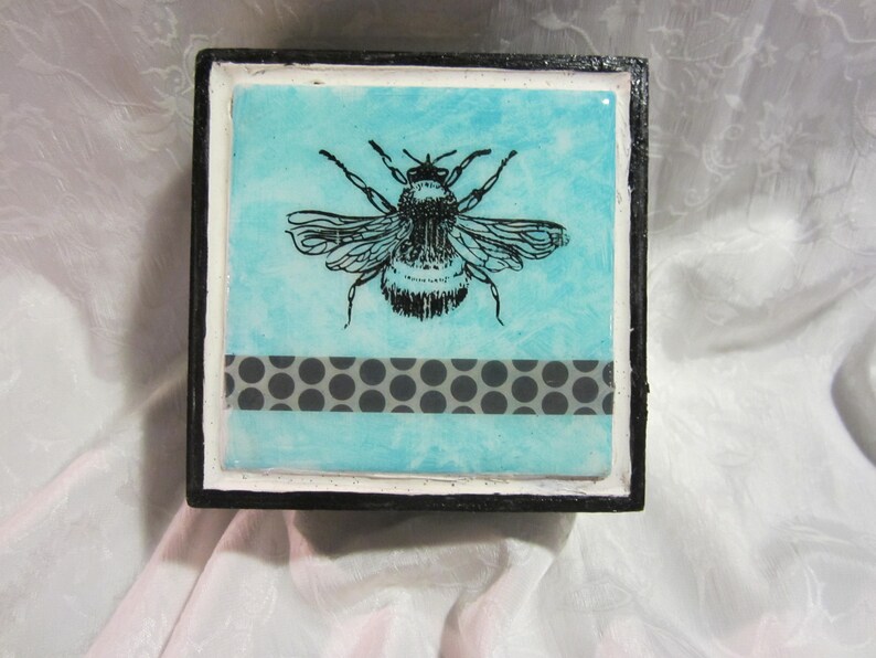 Handmade Light Blue Bee Box - Etsy