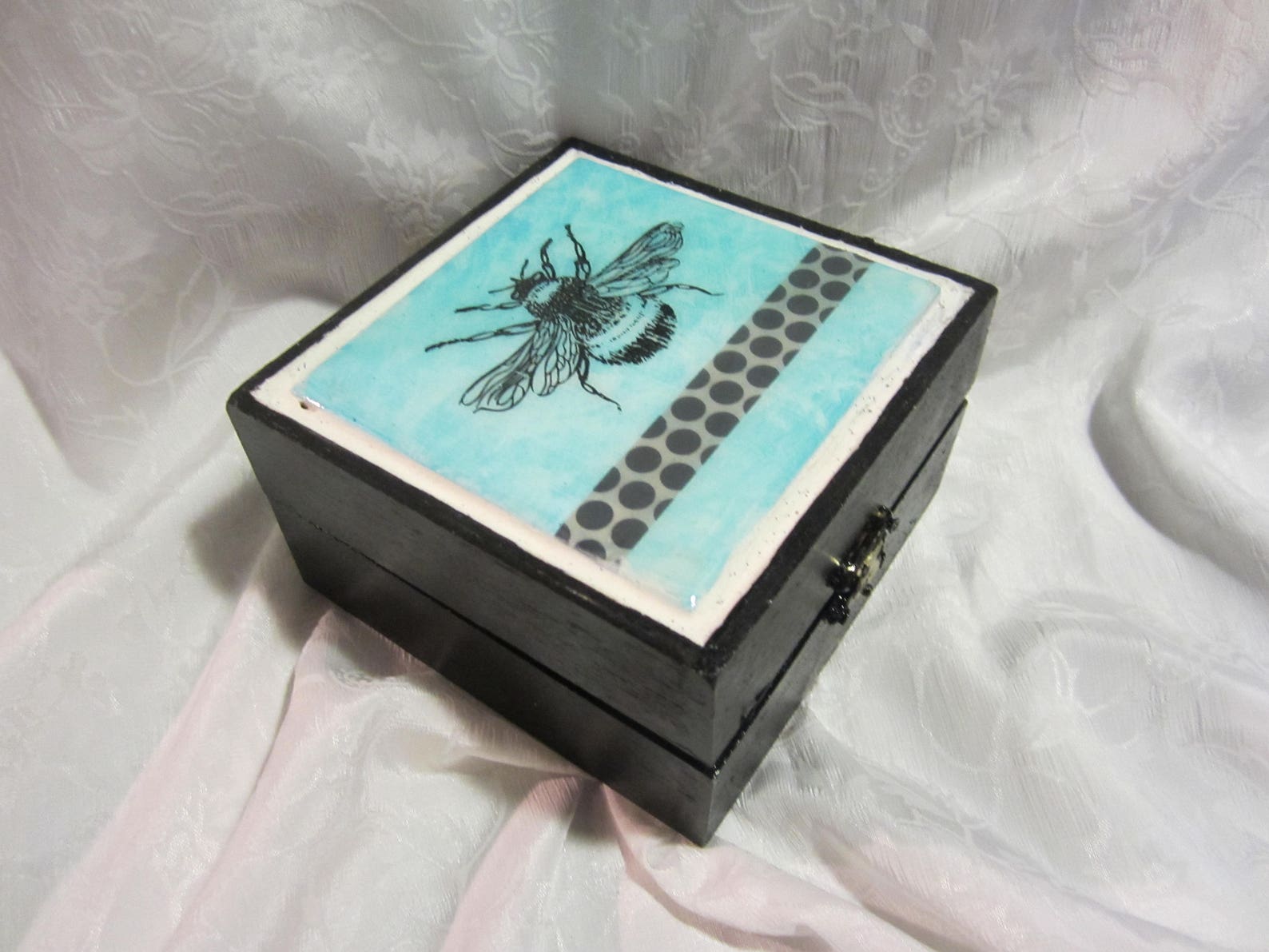 Handmade Light Blue Bee Box - Etsy