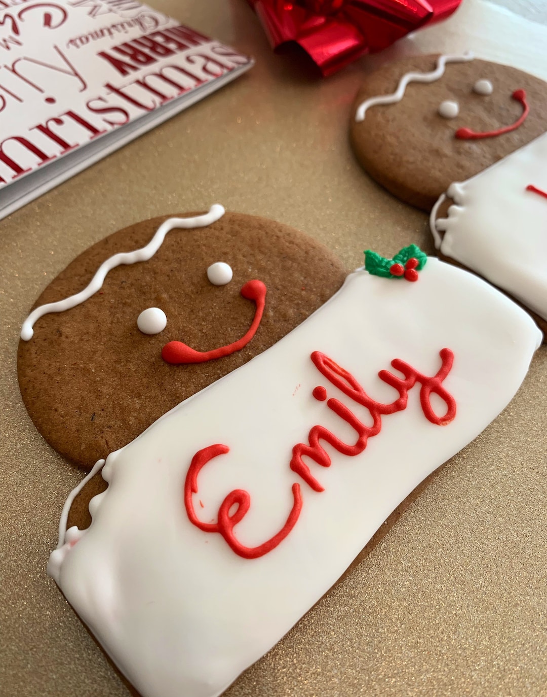 4 Gingerbread Man Cookies With Names and Custom Decorations - Etsy
