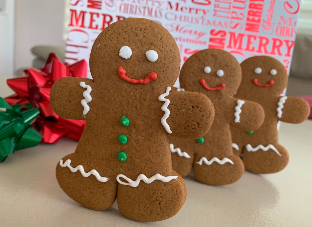 Handmade Large Gingerbread Man Cookies - Christmas Holiday Cookies, 12 ...