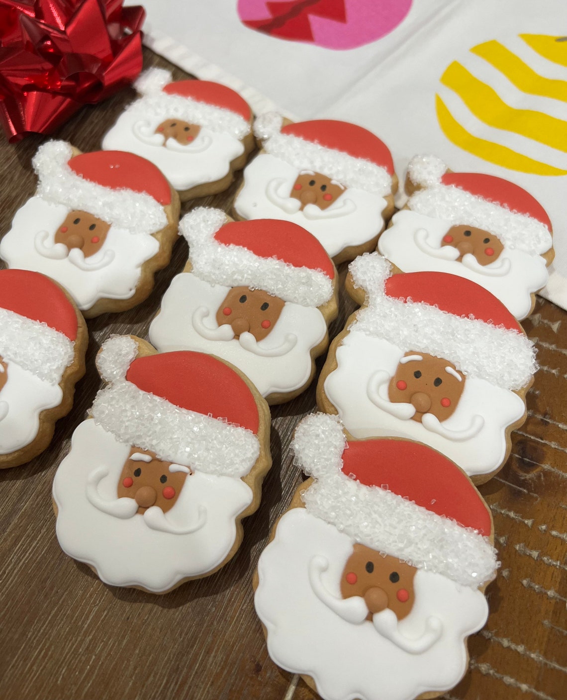 Santa Cookies christmas Cookies 12 Santa Cookies - Etsy