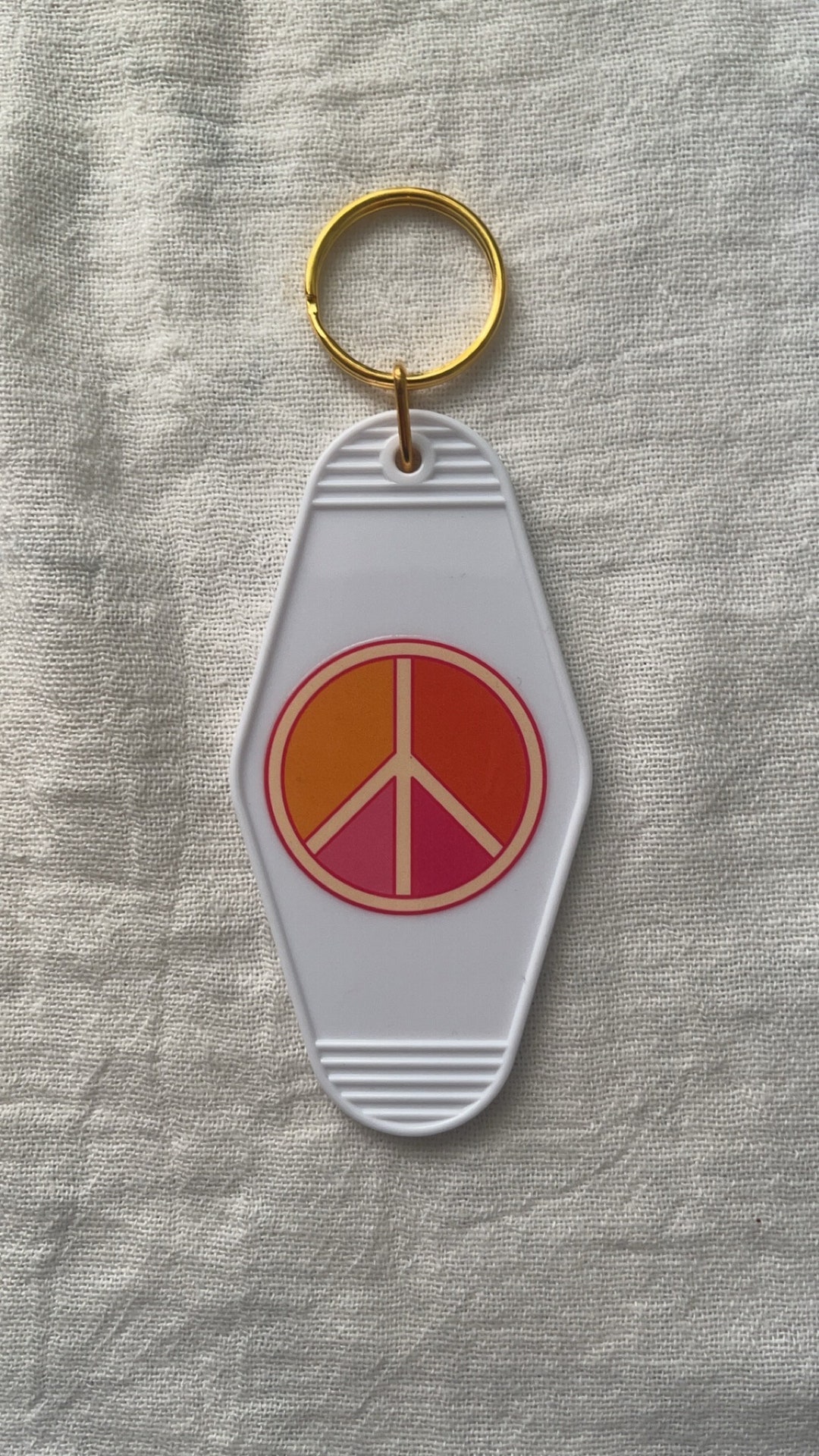 Peace Sign Hotel Key Ring - Etsy