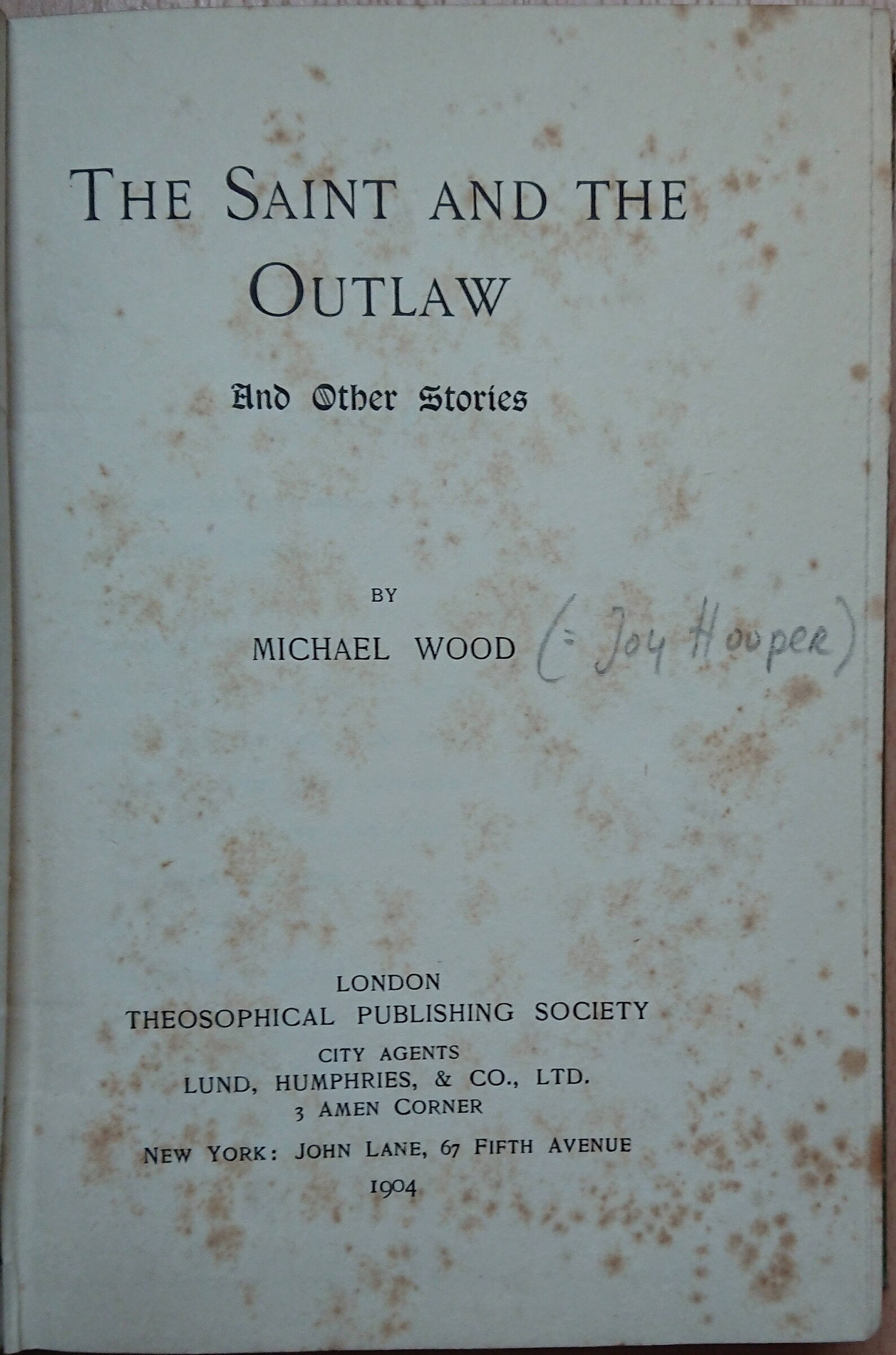 The Saint and the Outlaw Michael Wood pseud. Joy Hooper - Etsy