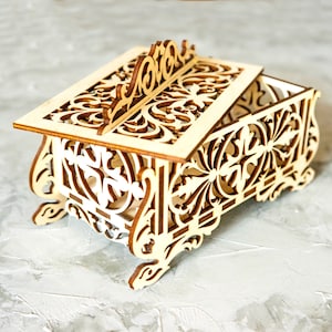 Ornamented Fine Art Jewelry Box Plans for Laser CNC Cutting Wooden Gift ...