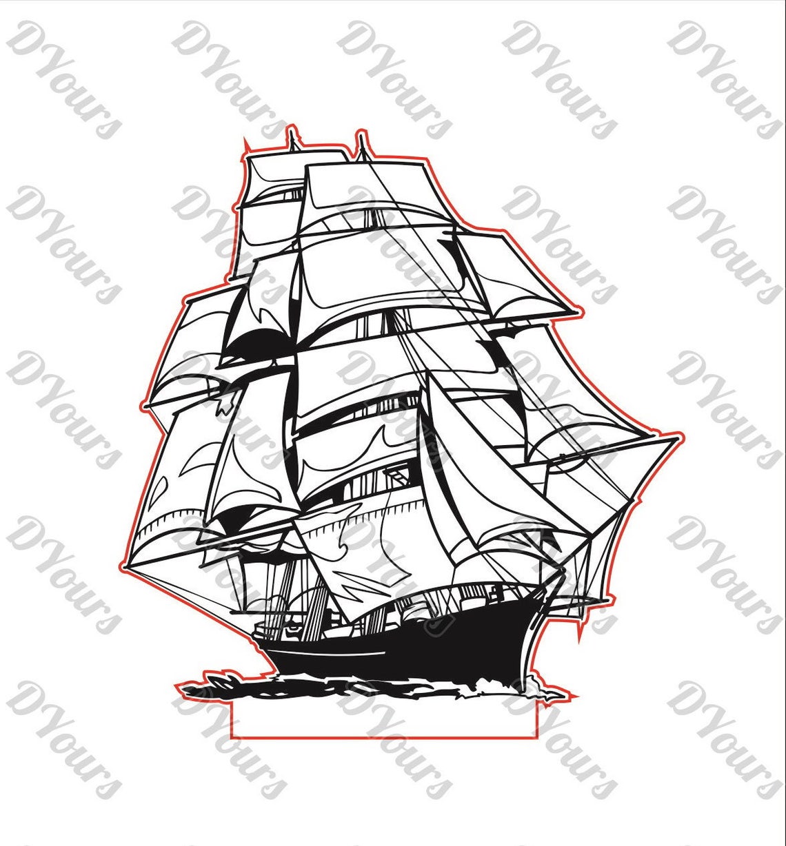 Sailing Ship LED 3D Lamp Vector Model - Svg Cdr Pdf Dxf Files - Instant ...