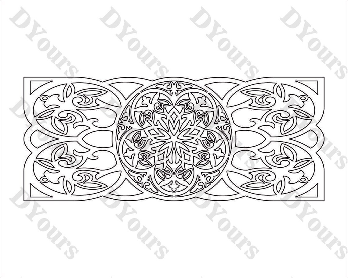 Geometric Floral Patterned Wall Art Vector Model - Svg Dxf Files ...