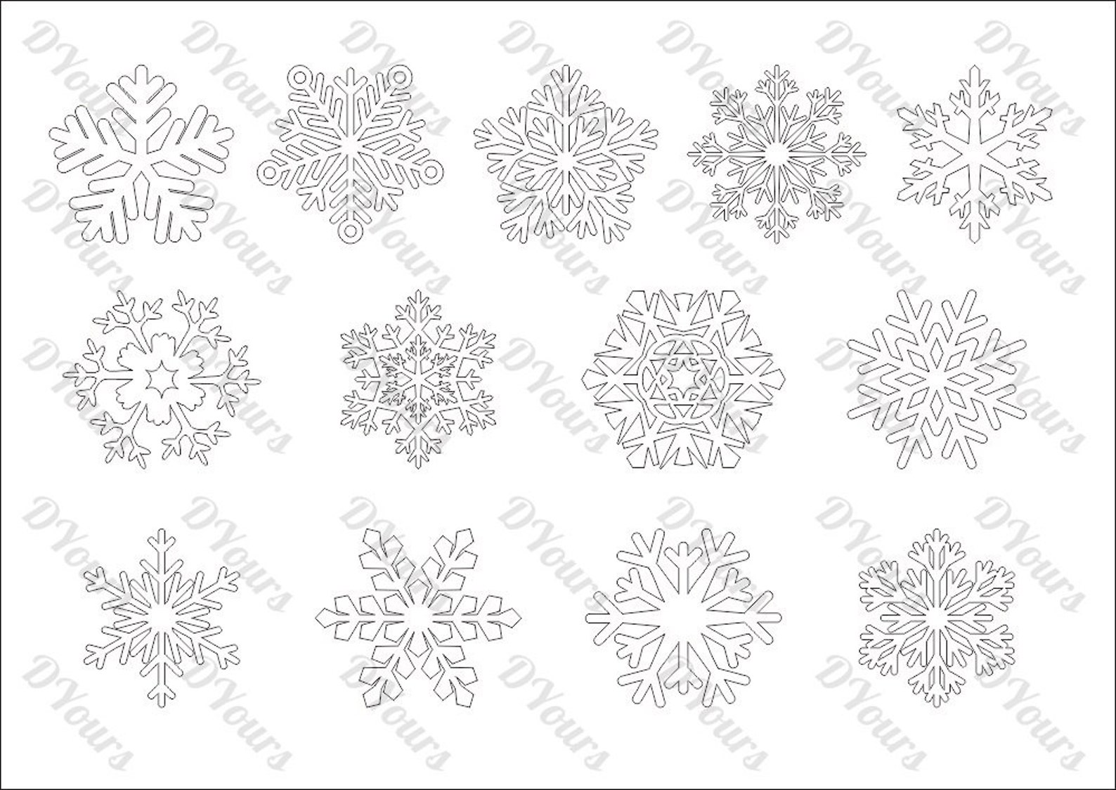 Snowflakes Pt.1 13 Models in 1 Vector File for CNC Laser Cut | Etsy