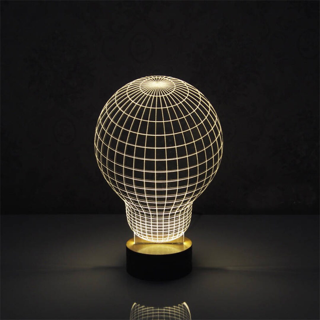 Light Bulb 3D Lamp Vector Model - Svg Cdr Pdf Dxf Files - Instant ...