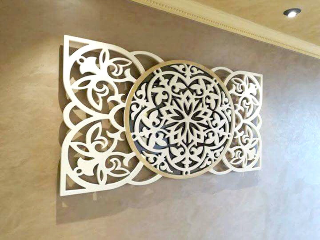Geometric Floral Patterned Wall Art Vector Model - Svg Dxf Files ...