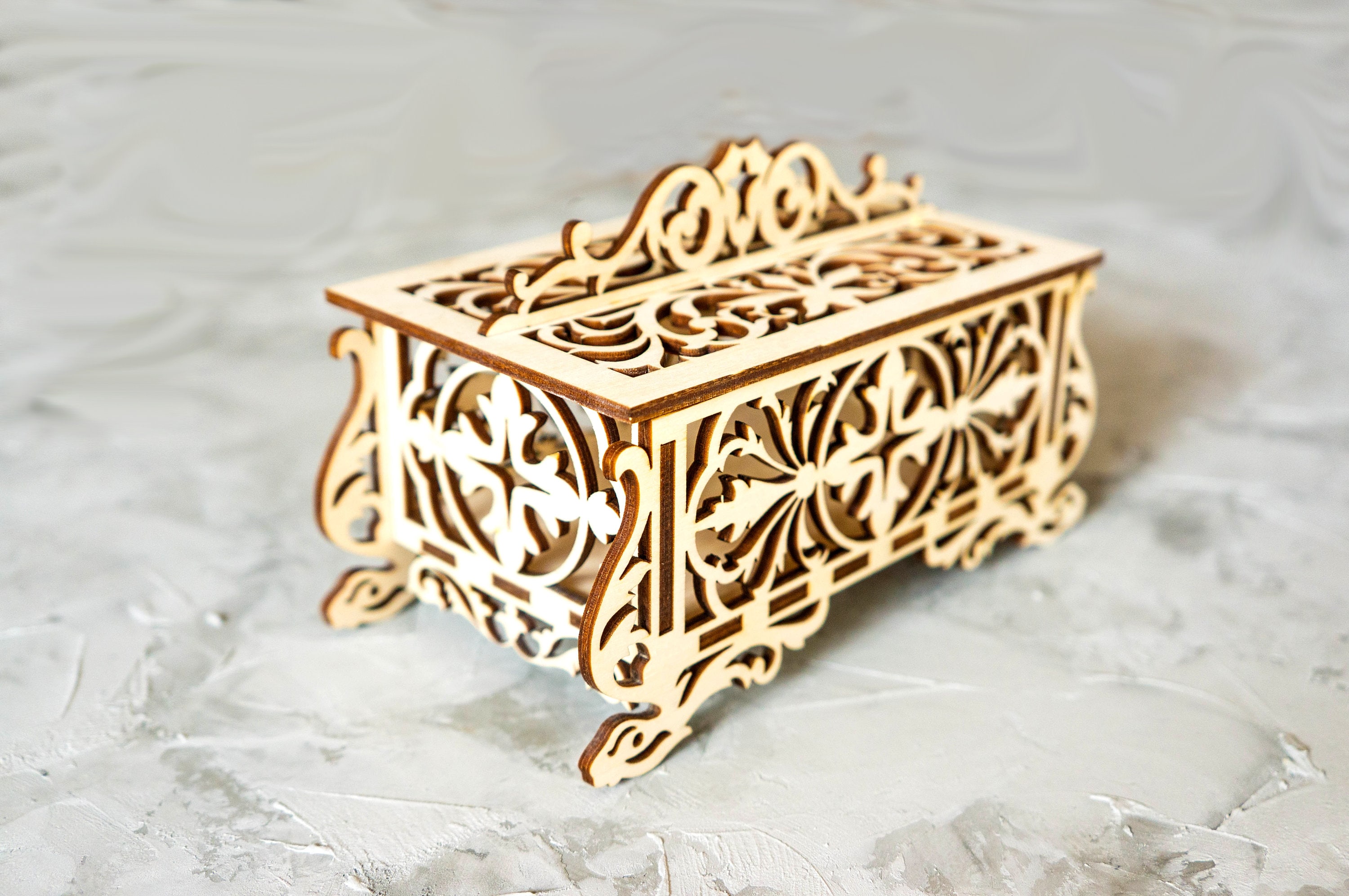 Ornamented Fine Art Jewelry Box Plans for Laser CNC Cutting | Etsy