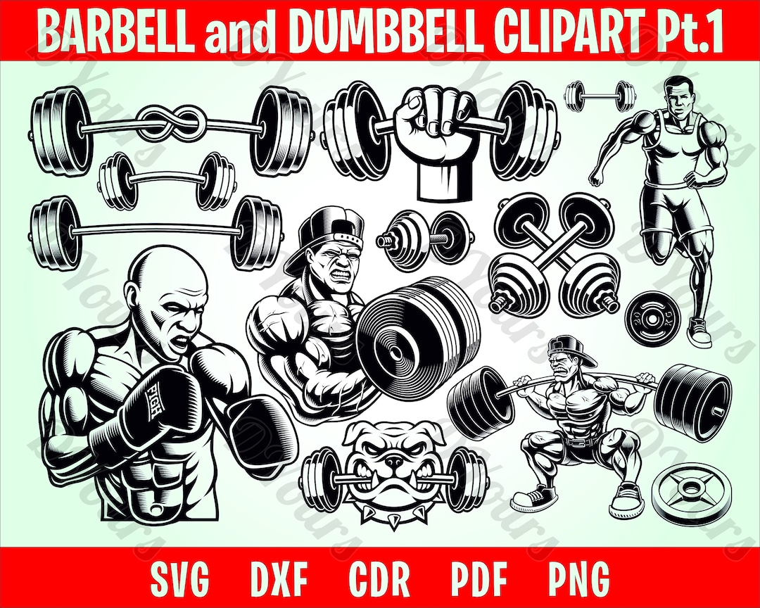 DUMBBELL Svg, BARBELL Svg, Gym Workout Fitness Weights Crossfit Dumbell ...