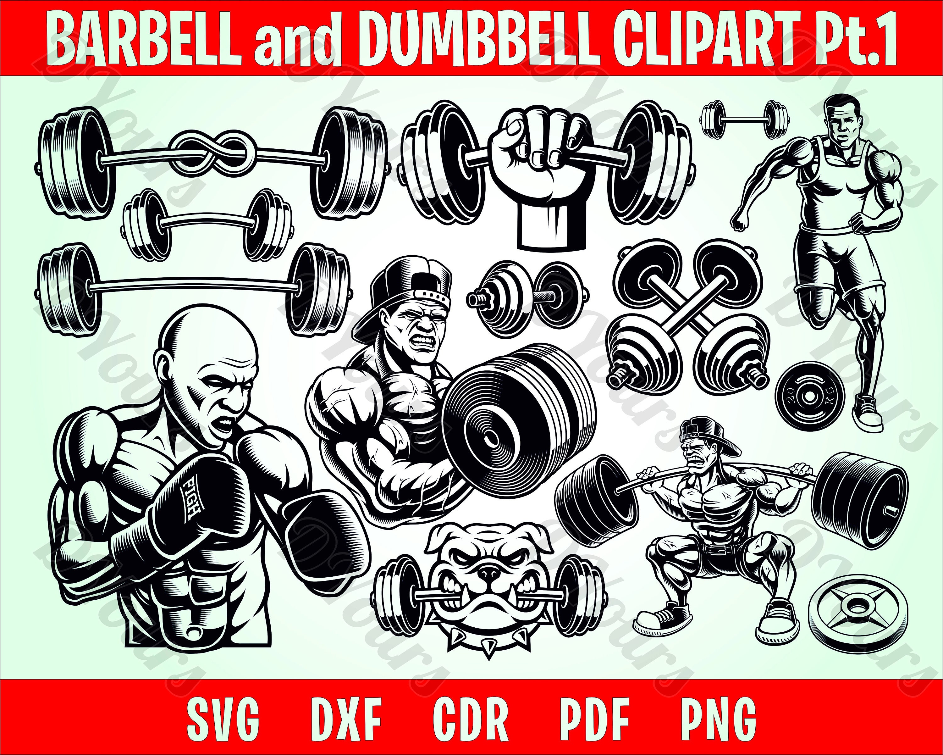 DUMBBELL Svg BARBELL Svg Gym Workout Fitness Weights - Etsy