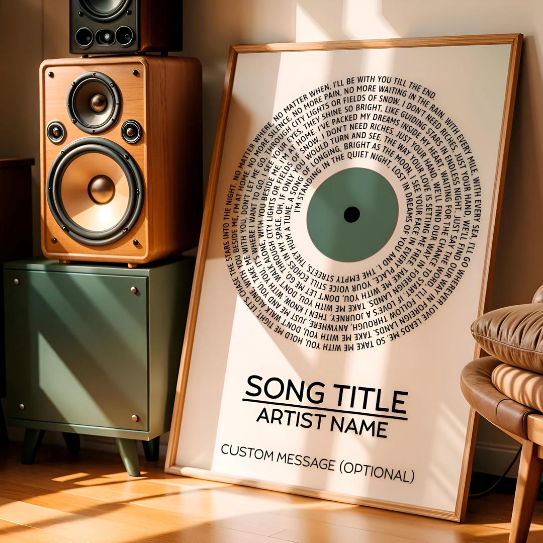 Custom Song Lyrics Print | Unique Music Spiral Art | Personalized ...