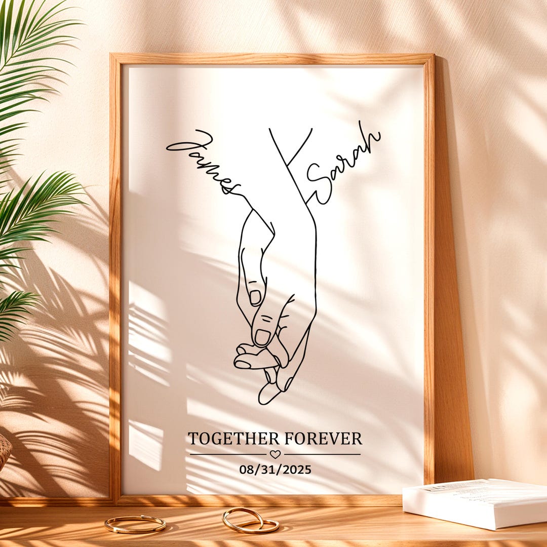 Personalized Engagement Love Hands, Custom Couples Wife and Husband ...
