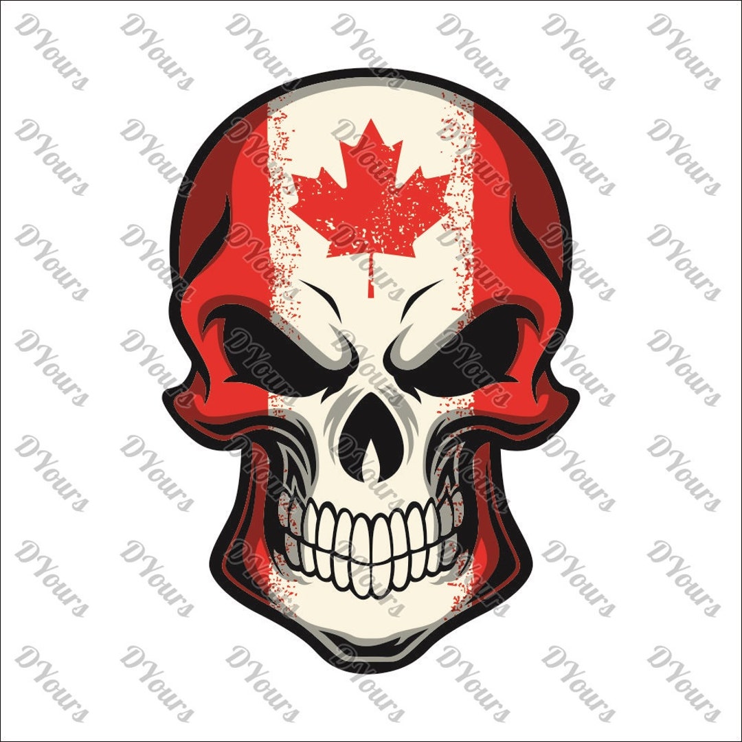 Skull Painted as Flag of Canada Canadian Flag Colors - Svg Cdr Ai Pdf ...