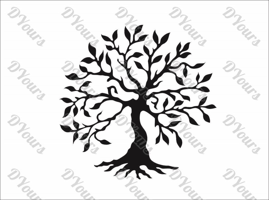 Large Olive Tree Vector Model Svg Cdr Pdf Dxf Files Instant Download ...