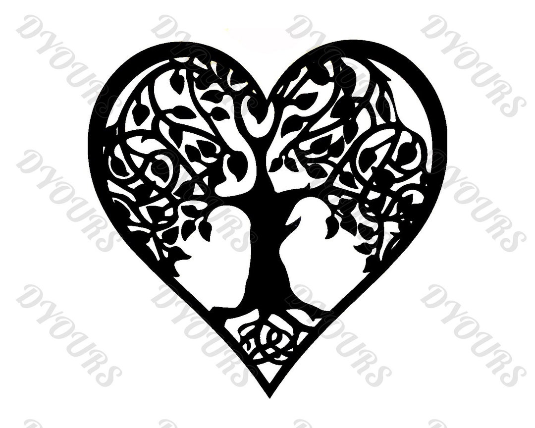 Heart Shaped Tree of Life Wall Art -svg Cdr Pdf Dxf Files- Instant ...