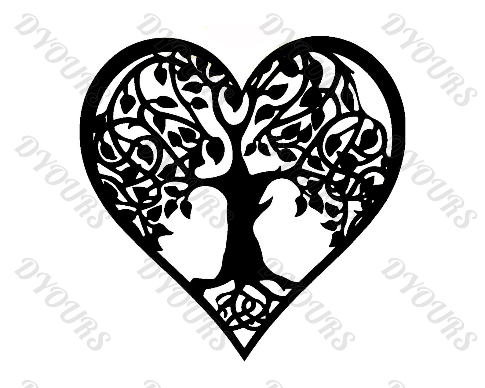 Heart Shaped Tree of Life Wall Art svg Cdr Pdf Dxf Files - Etsy