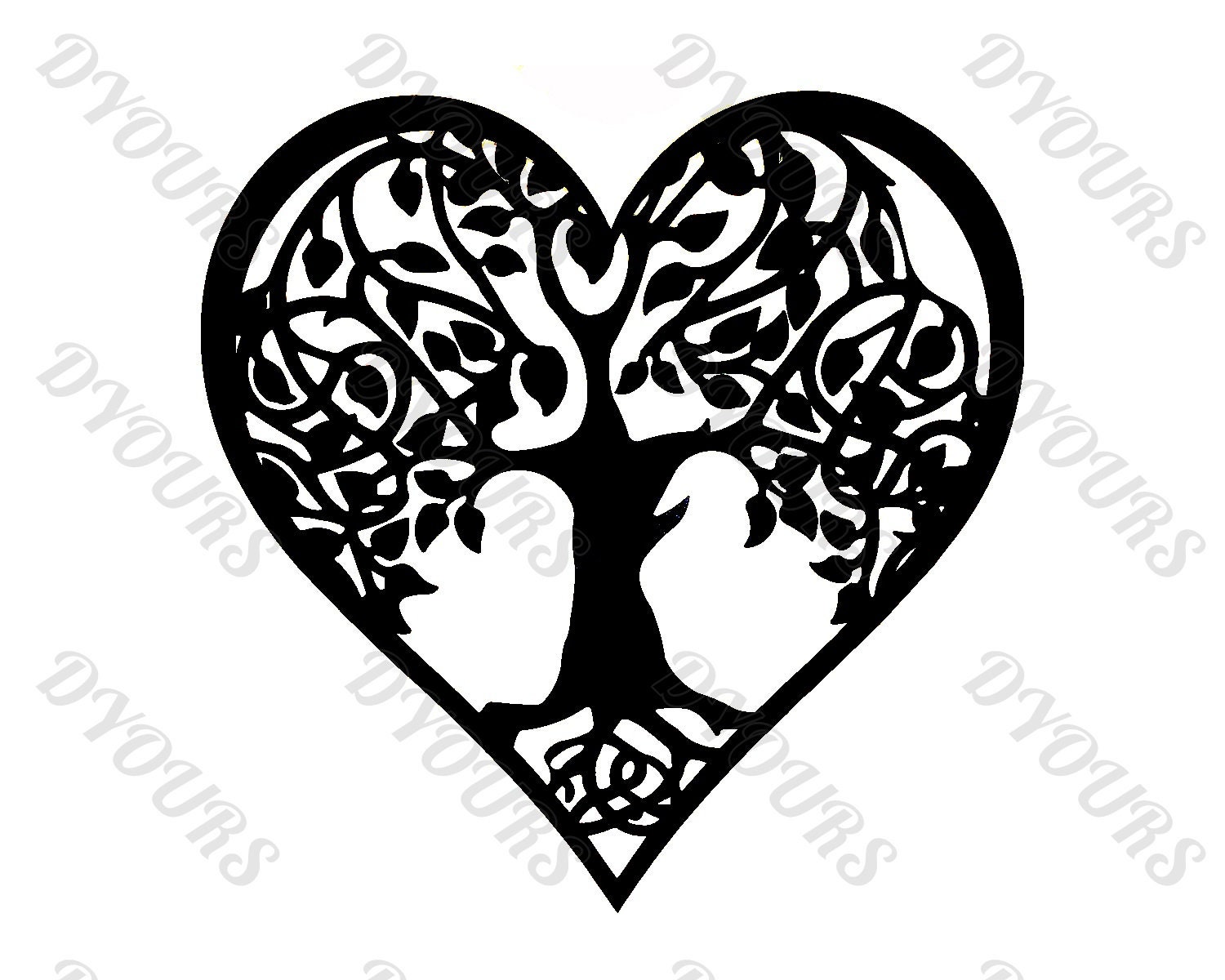 Heart Shaped Tree Drawing