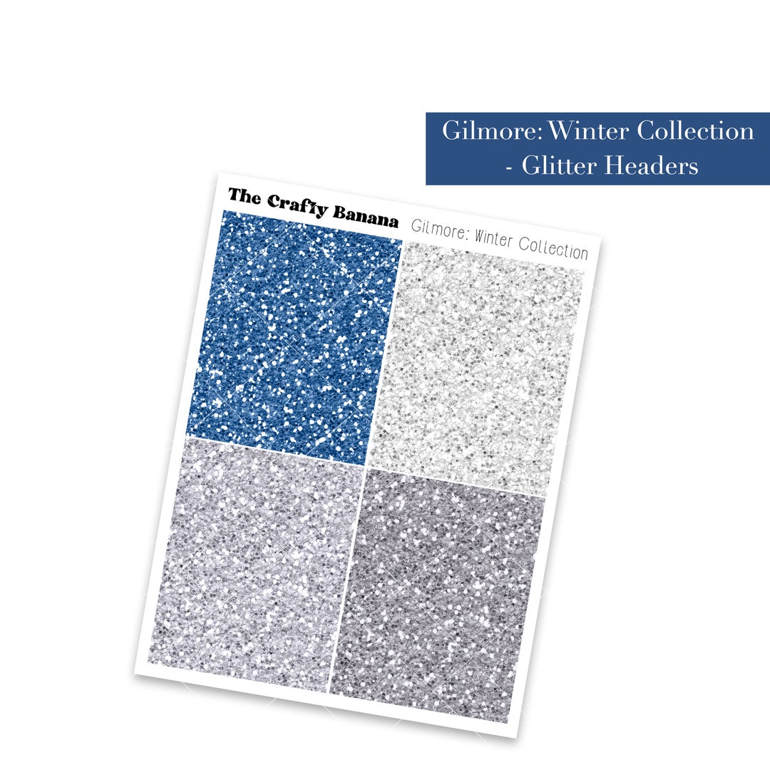 Blue Winter Glitter Header Planner Stickers, Header Stickers, Planner ...