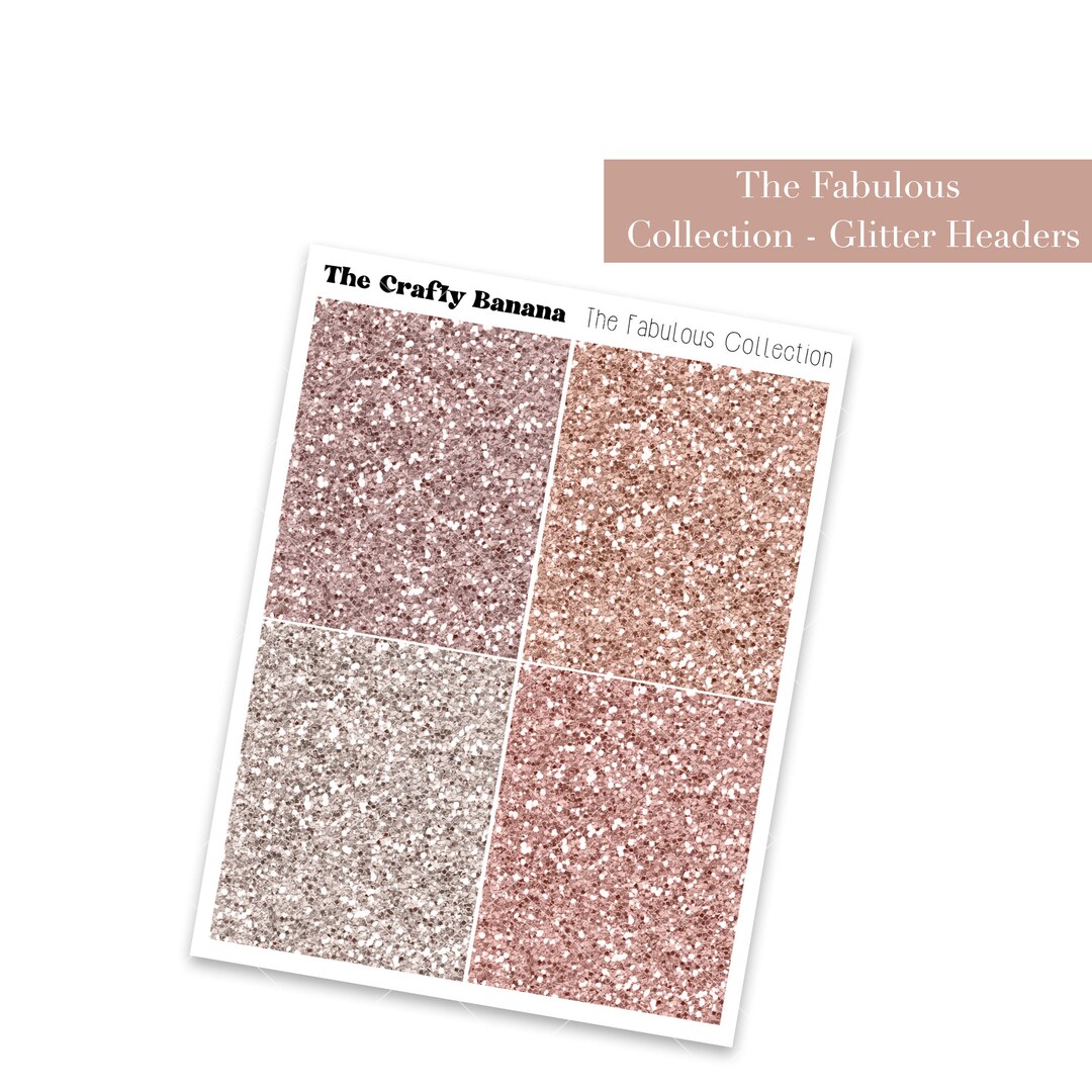 Rose Gold Glitter Header Planner Stickers, Header Stickers, Planner ...