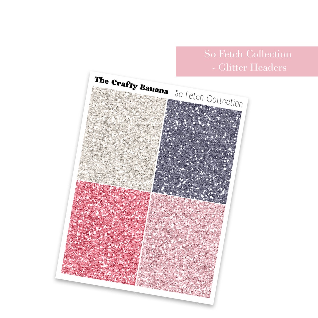 Pink Glitter Header Planner Stickers, Header Stickers, Planner Stickers ...
