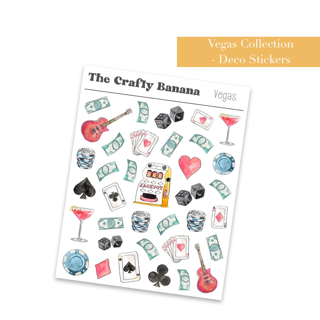 Las Vegas Decorative Sticker Sheet, Journaling Sticker Sheet, Vegas ...