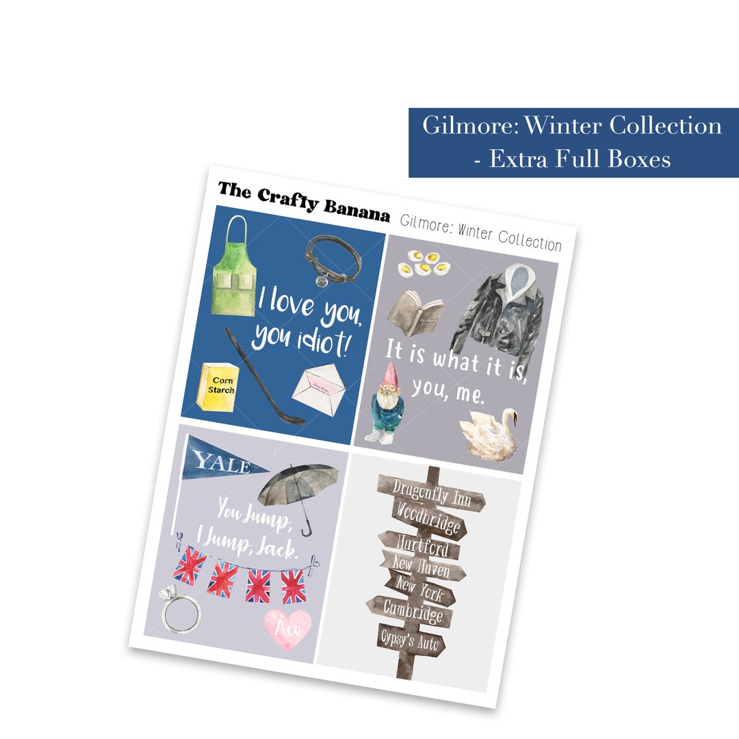 Stars Hollow Winter Full Box Planner Stickers, Quote Box Planner ...