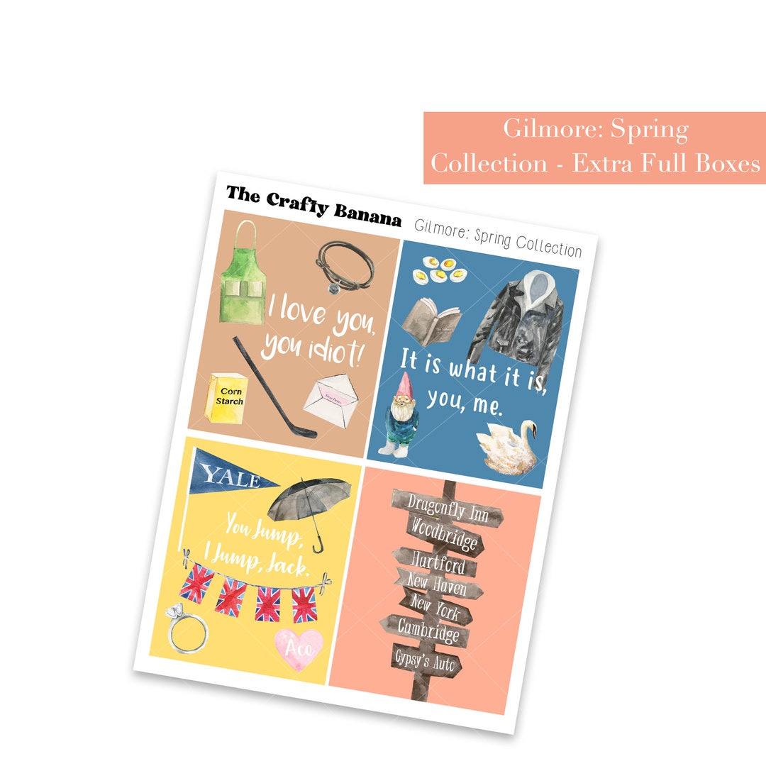 Stars Hollow Spring Full Box Planner Stickers, Quote Box Planner ...