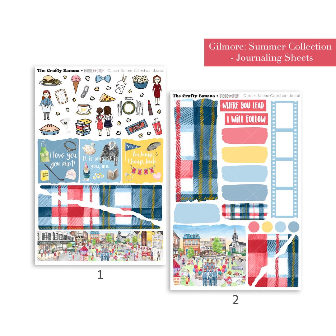 Stars Hollow Summer Journaling Sticker Sheets, Gilmore Journaling ...