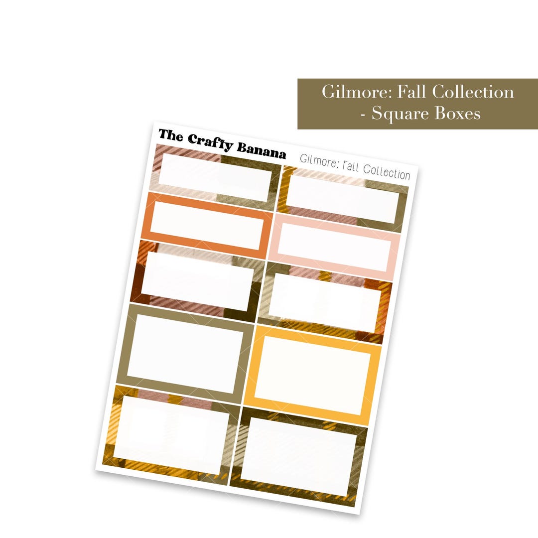 Gilmore Plaid Square Box Functional Planner Stickers, Quarter Box ...