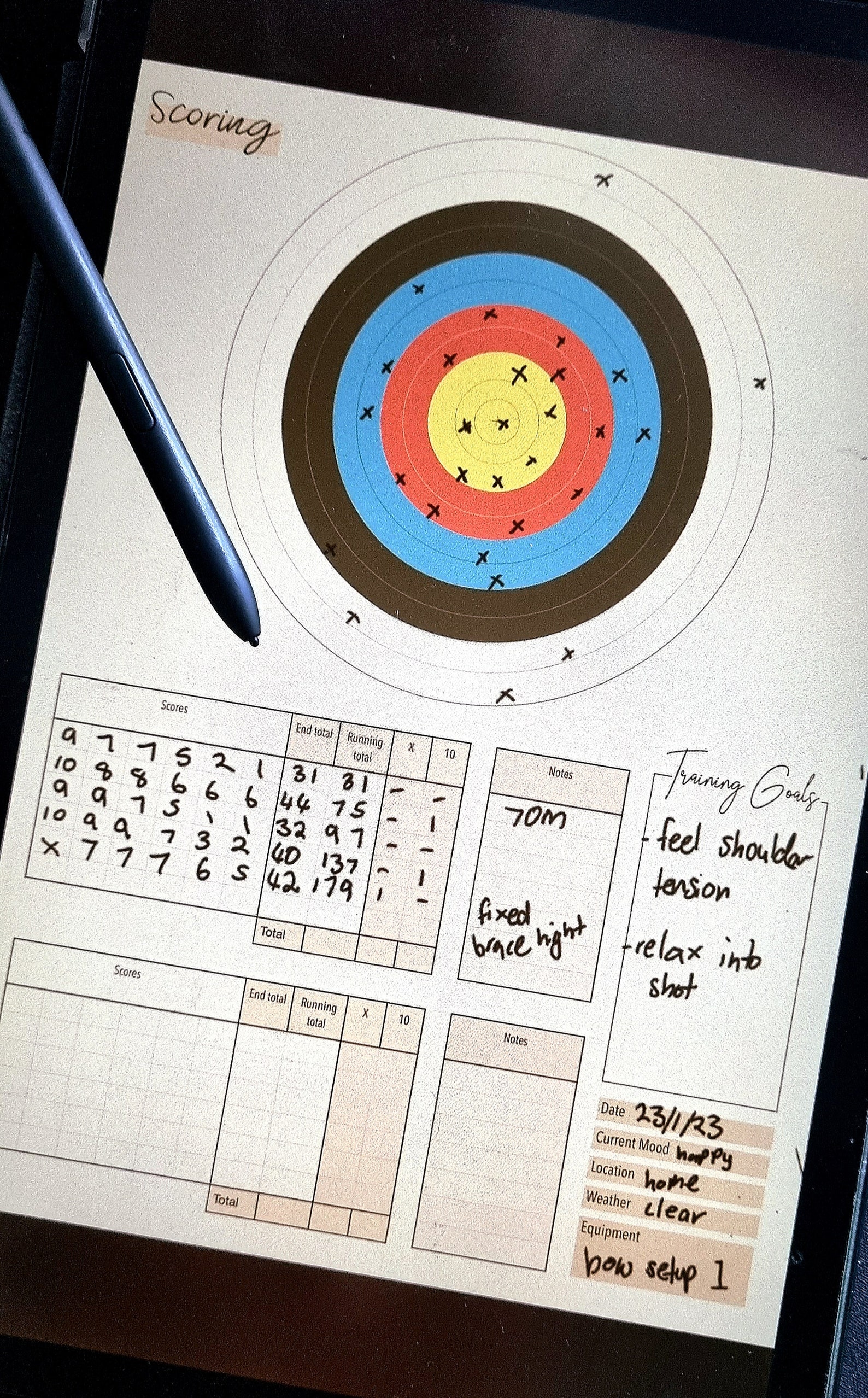 Archery Progress Tracker, Full Target 10-zone Plotter, Digital Product, Print at Home - Etsy