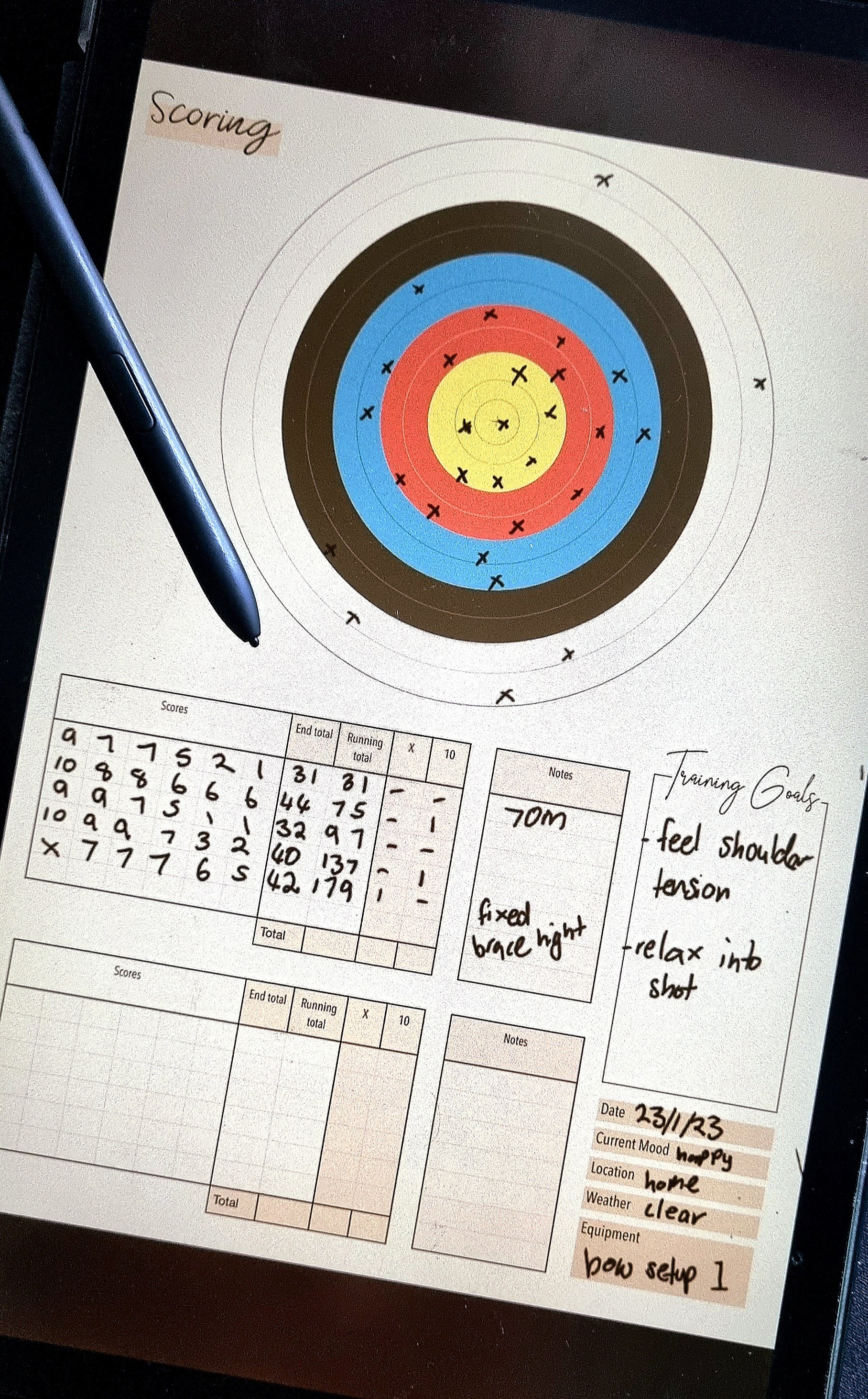 Archery Progress Tracker, Full Target 10-zone Plotter, Digital Product ...