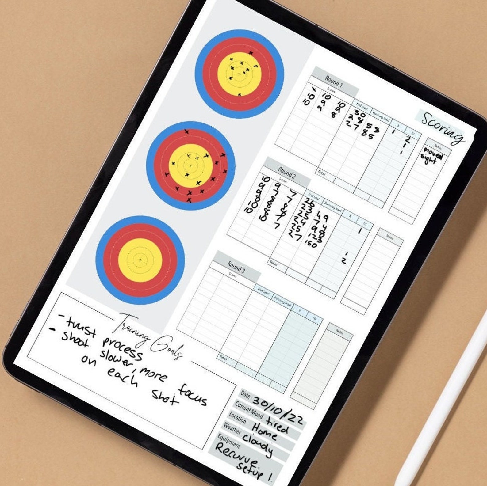 Archery Progress Tracker, Target Plotter, Digital Product, Print at ...