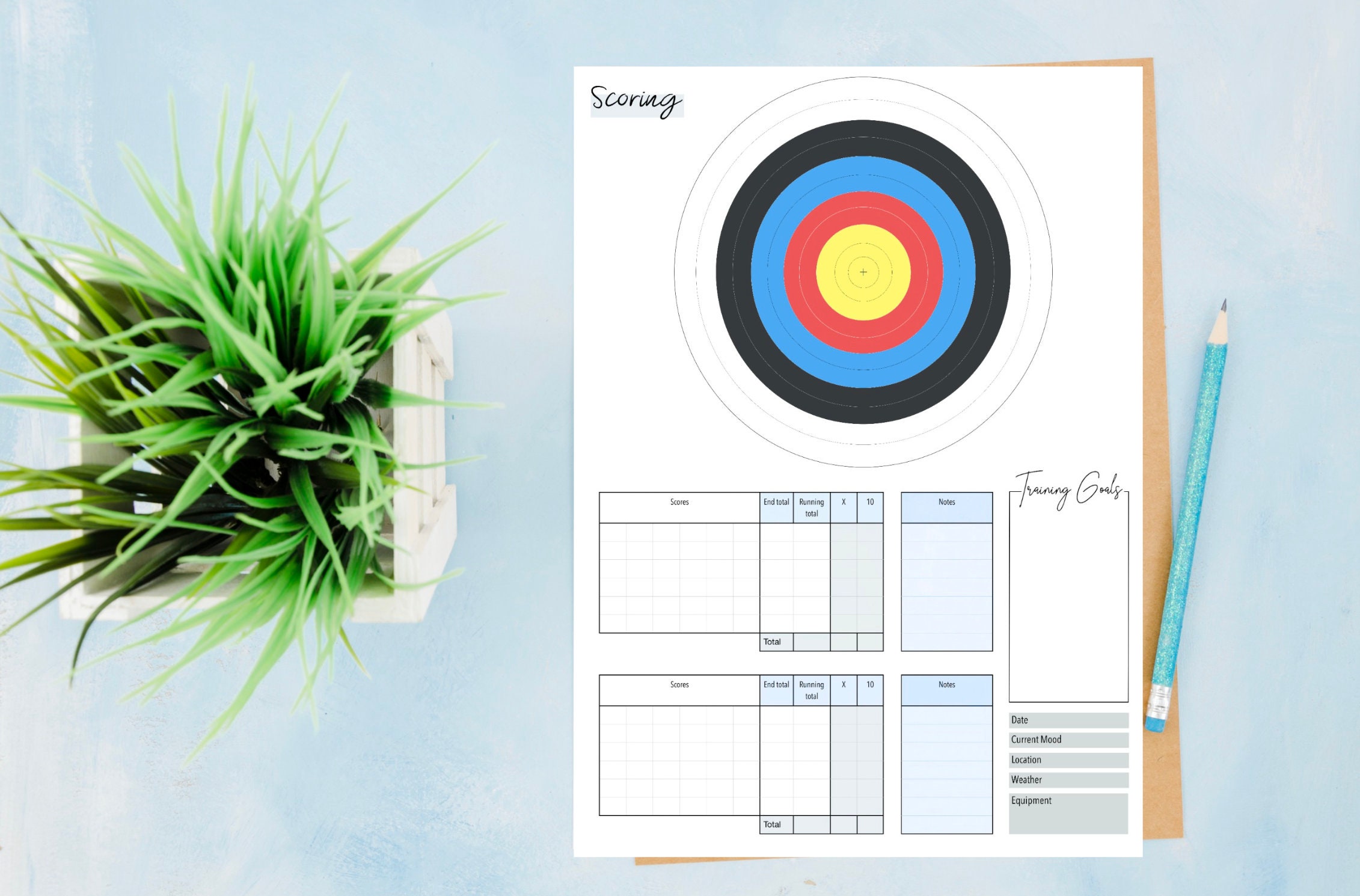 Archery Progress Tracker, Full Target 10-zone Plotter, Digital Product ...