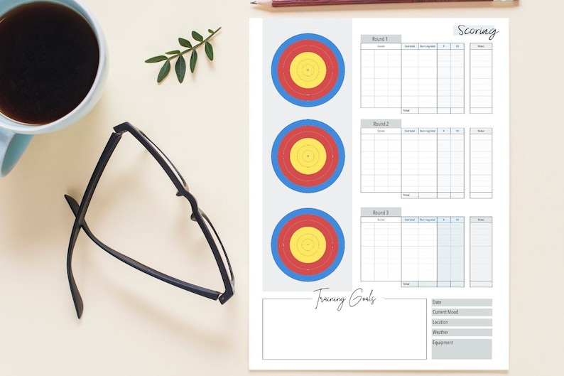 Archery Progress Tracker, Target Plotter, Digital Product, Print at ...