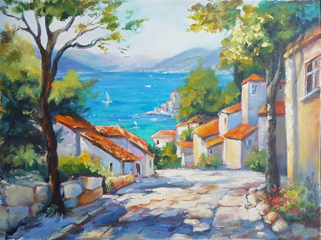 Croatian Seascape Croatia Painting Brac Island Wall Nautical Decor Wall ...
