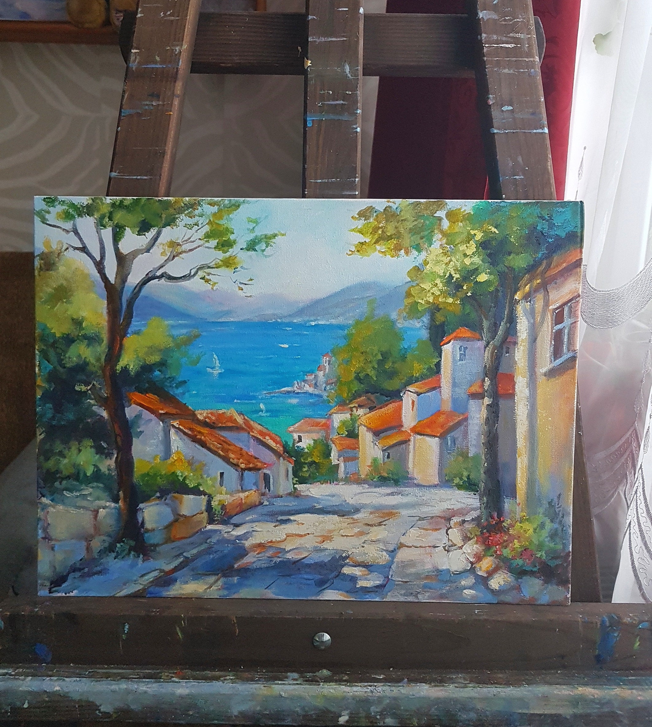 Croatian Seascape Croatia Painting Brac Island Wall Nautical Decor Wall ...