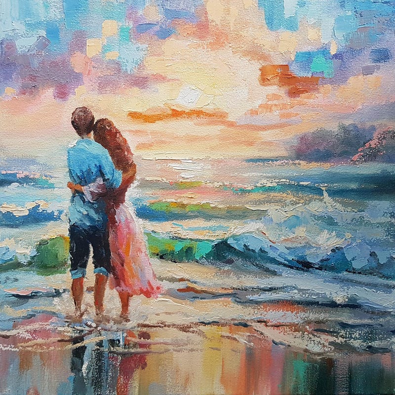 Romantic Painting - Etsy