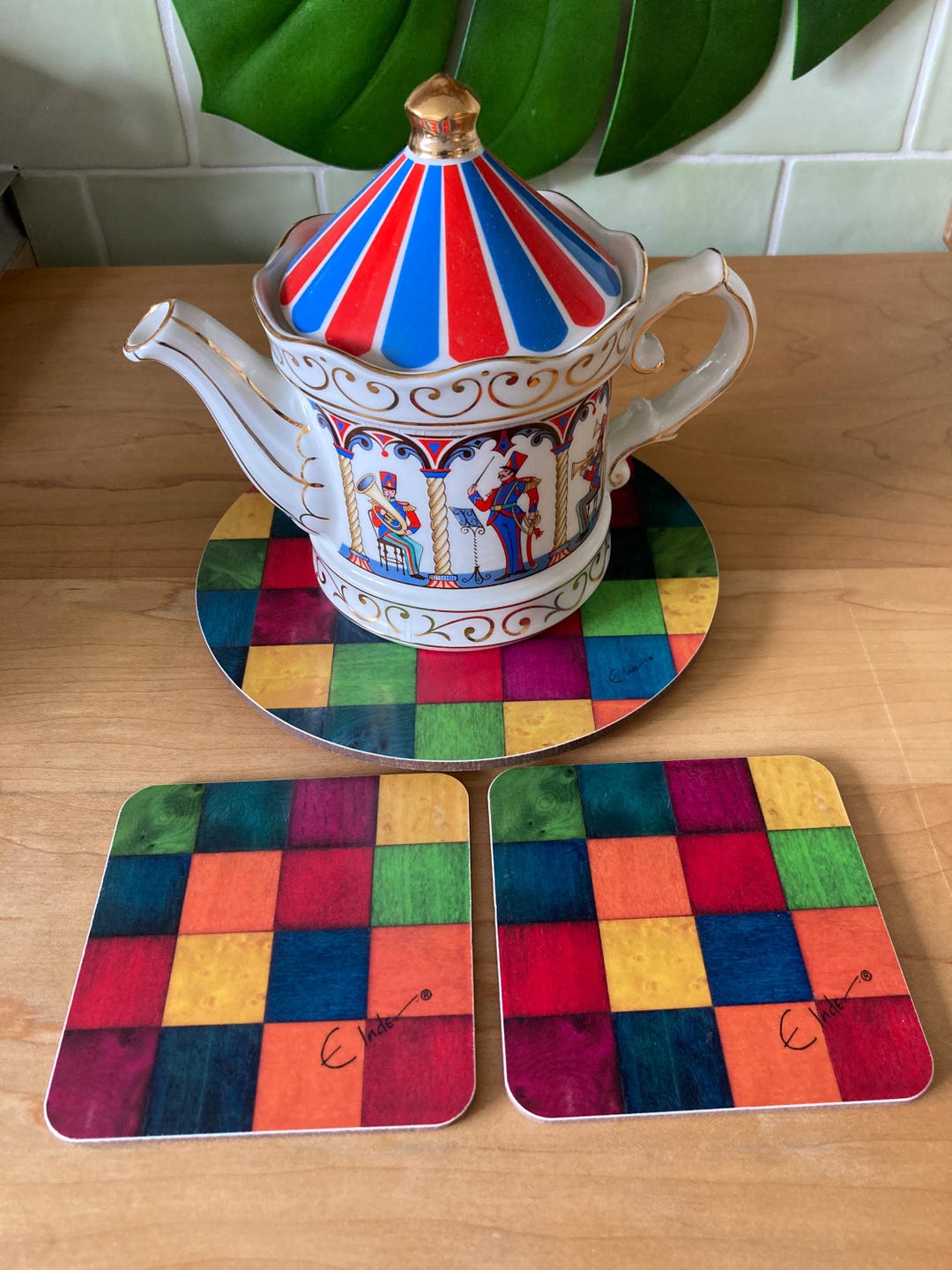 Rainbow Teapot Stand: Heat-resistant Melamine Hot Pot Trivet Add ...