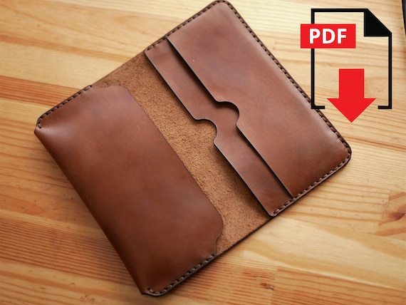 Leather Wallet Pattern Pdf Wallet Template Leather Mobile | Etsy