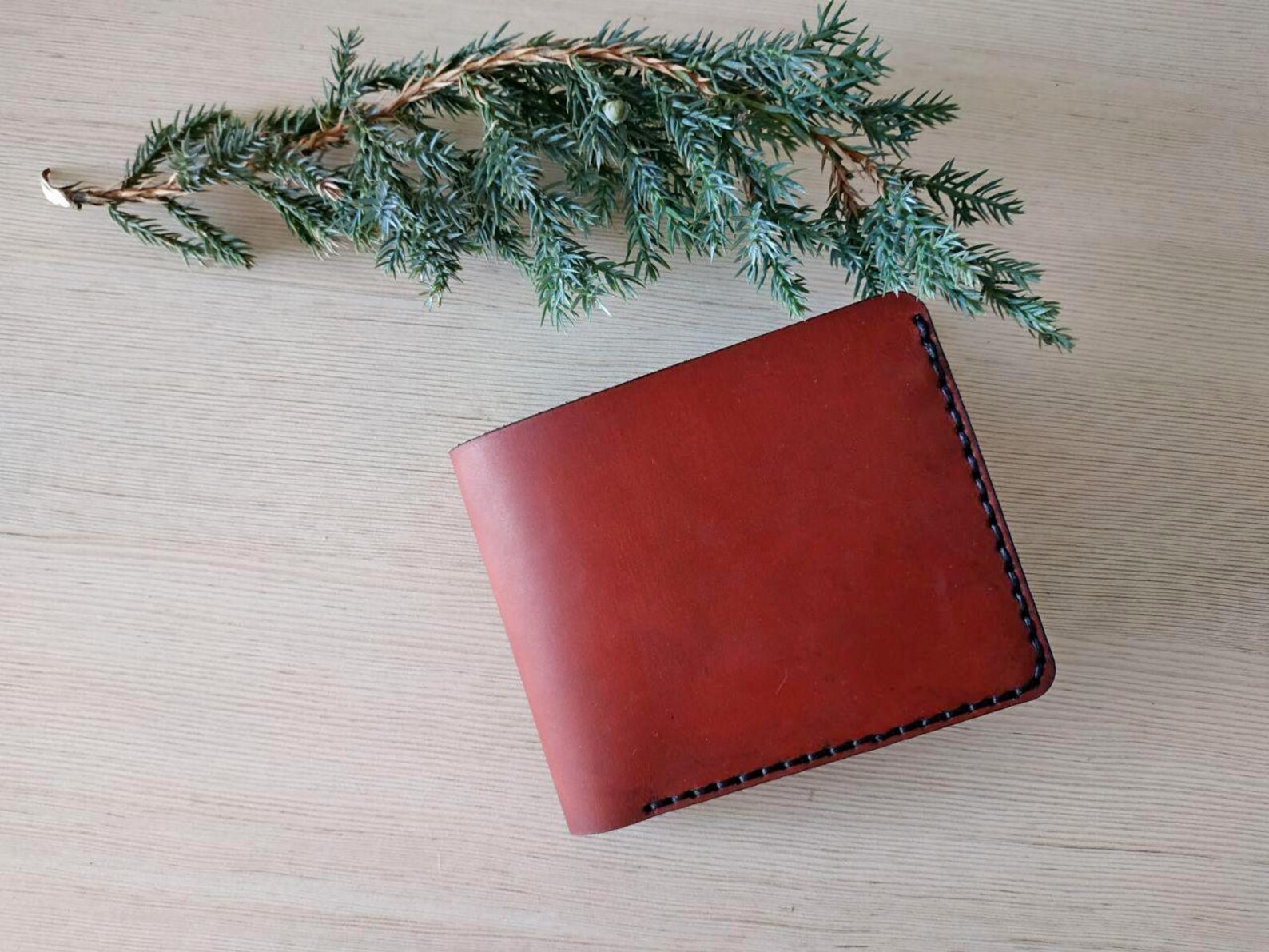 Leather Wallet Mens Red Wallet Woman Personalized Thin | Etsy