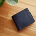 Leather Dark Blue Wallet With a Compartment for Coins - Etsy