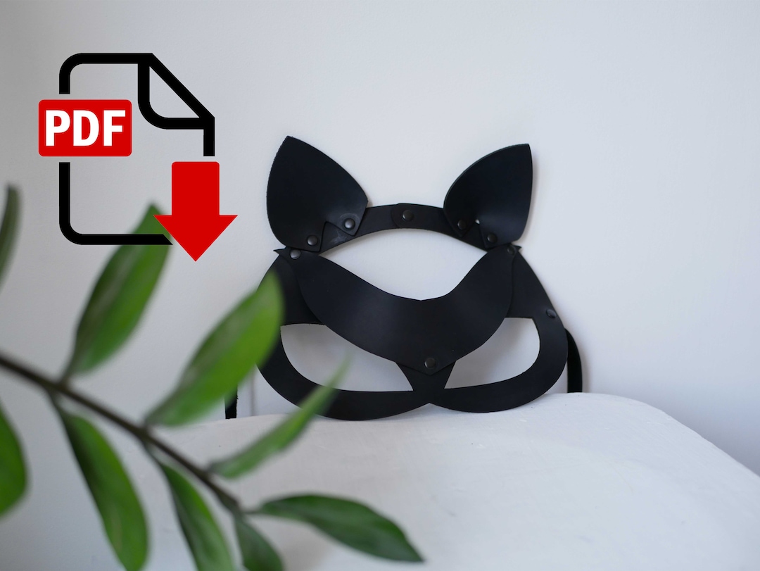 Leather Cat Mask Patterns, Cat Mask Pattern, Leather Pattern, PDF ...